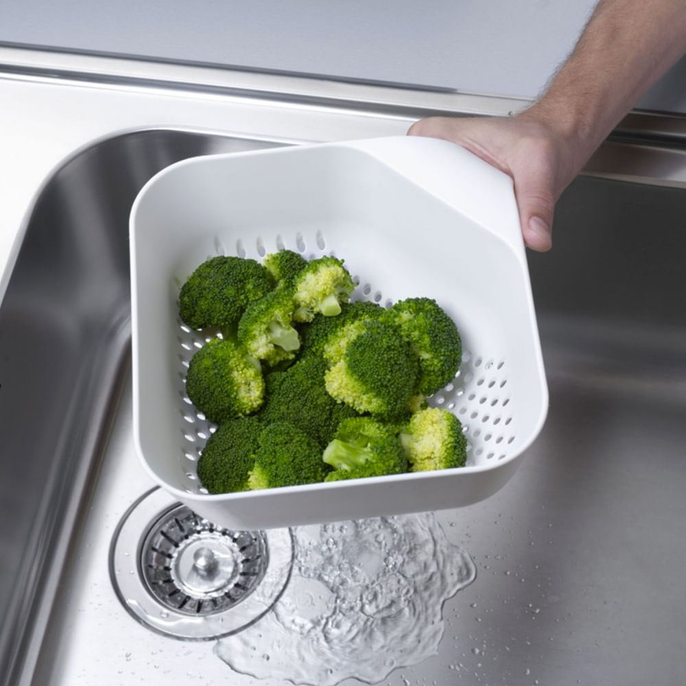 Colador cuadrado Blanco - Unity Stores