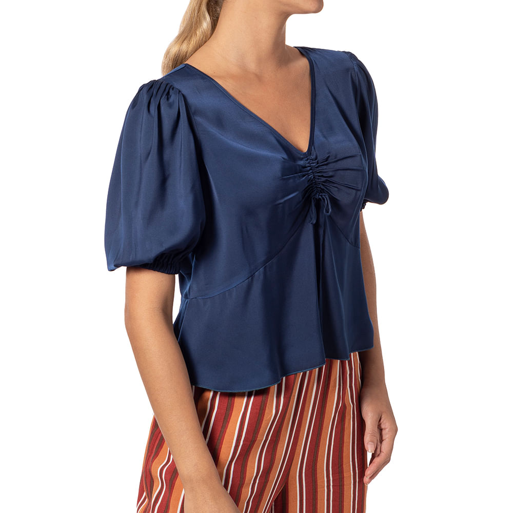 Top Self-Tie Azul - Unity Stores