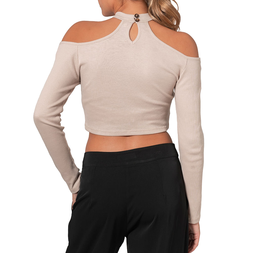 Cut Out Rib Top Nude - Unity Stores