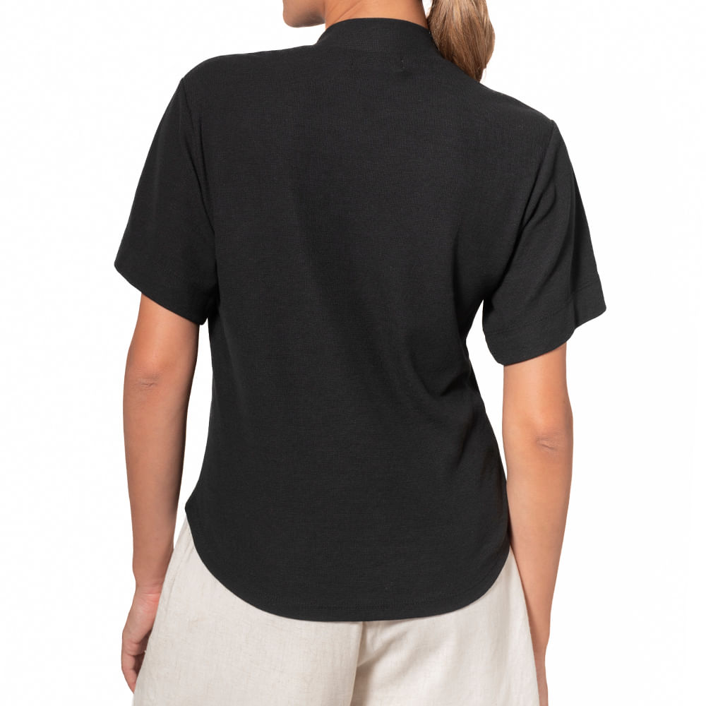 Mock Neck Basic Top Negro - Unity Stores