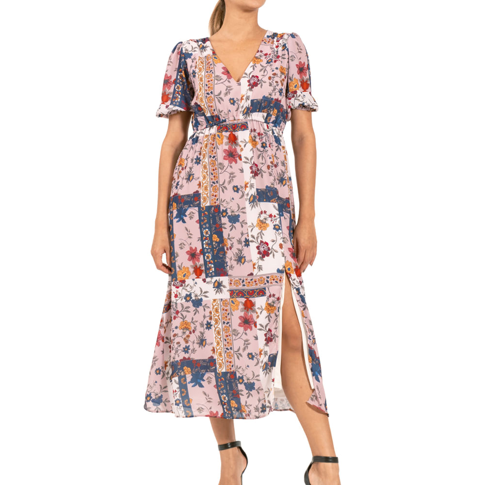 Vestido Midi Patchwork - Unity Stores