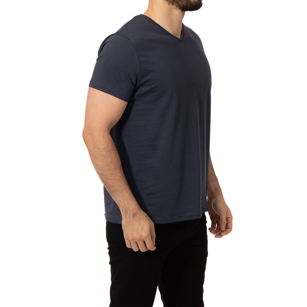 T-Shirt Algodon Pima V Neck Indigo - Unity Stores