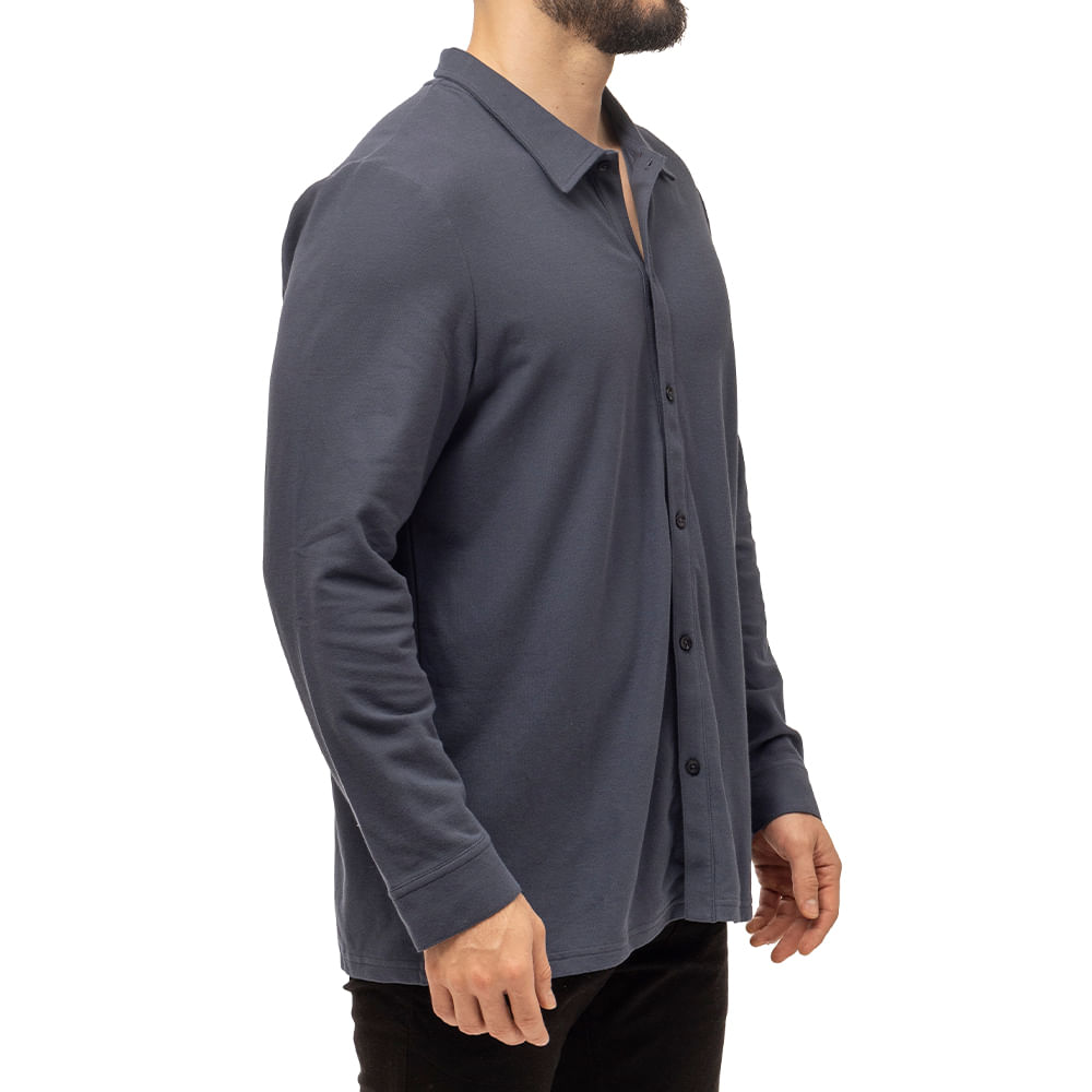 Polo Basic ML Algodon Pima Indigo - Unity Stores