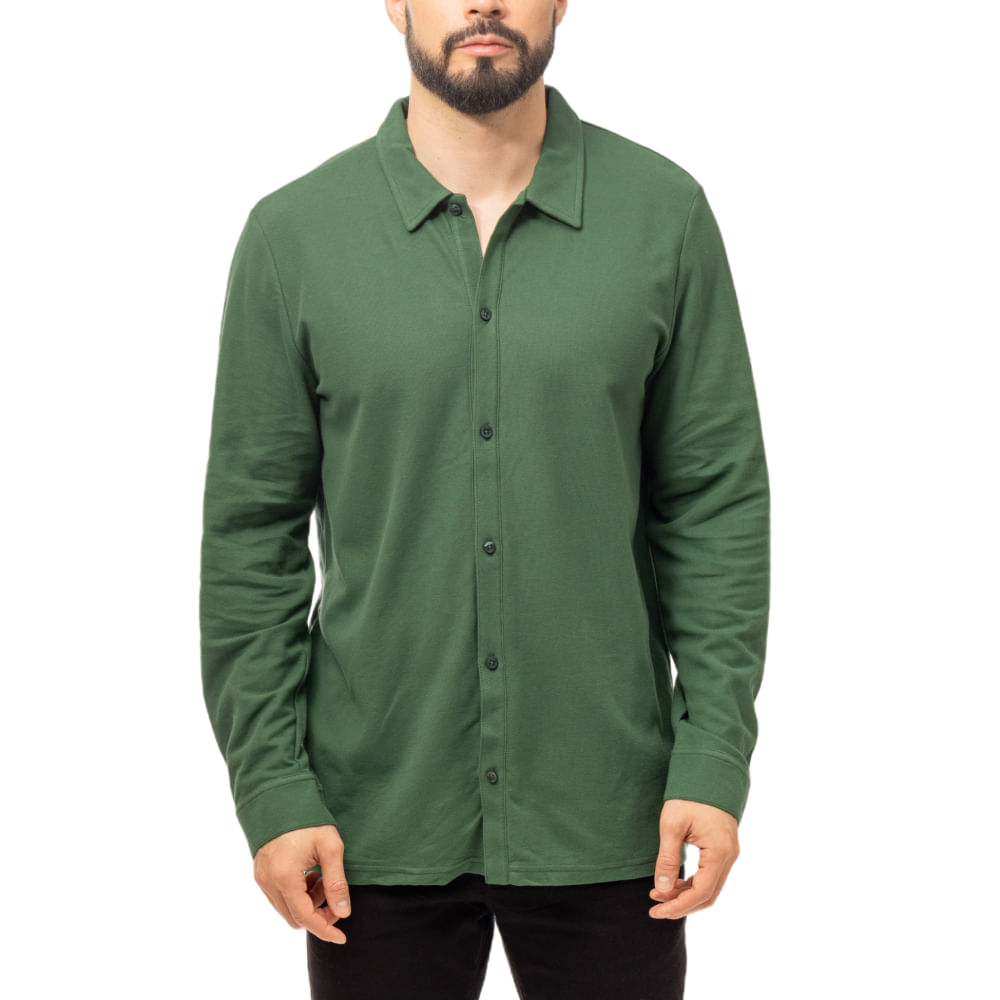 Polo Basic ML Algodon Pima Dark Green - Unity Stores