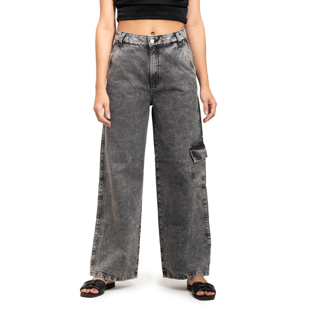 Jean Cargo Wide Leg Negro - Unity Stores