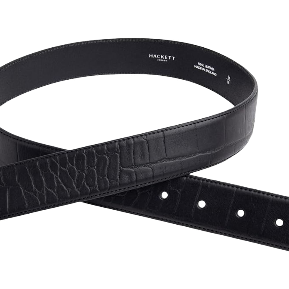 Cinturón Leather Croc Emboss Negro - Unity Stores