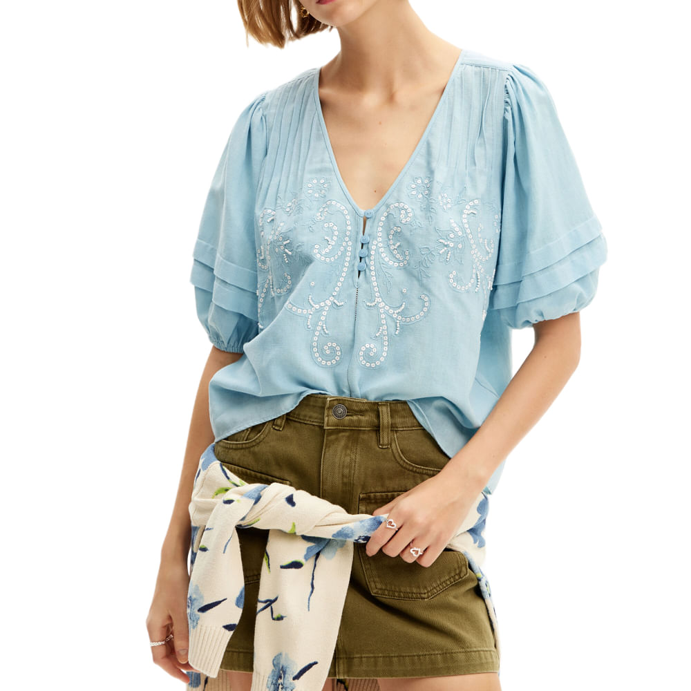 Blusa Camille Azul Palo - Unity Stores