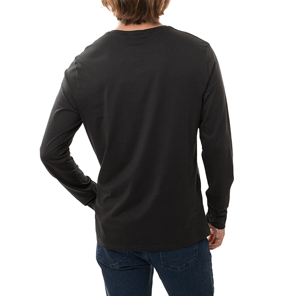 T-Shirt Algodon Pima Ls Jet Black - Unity Stores