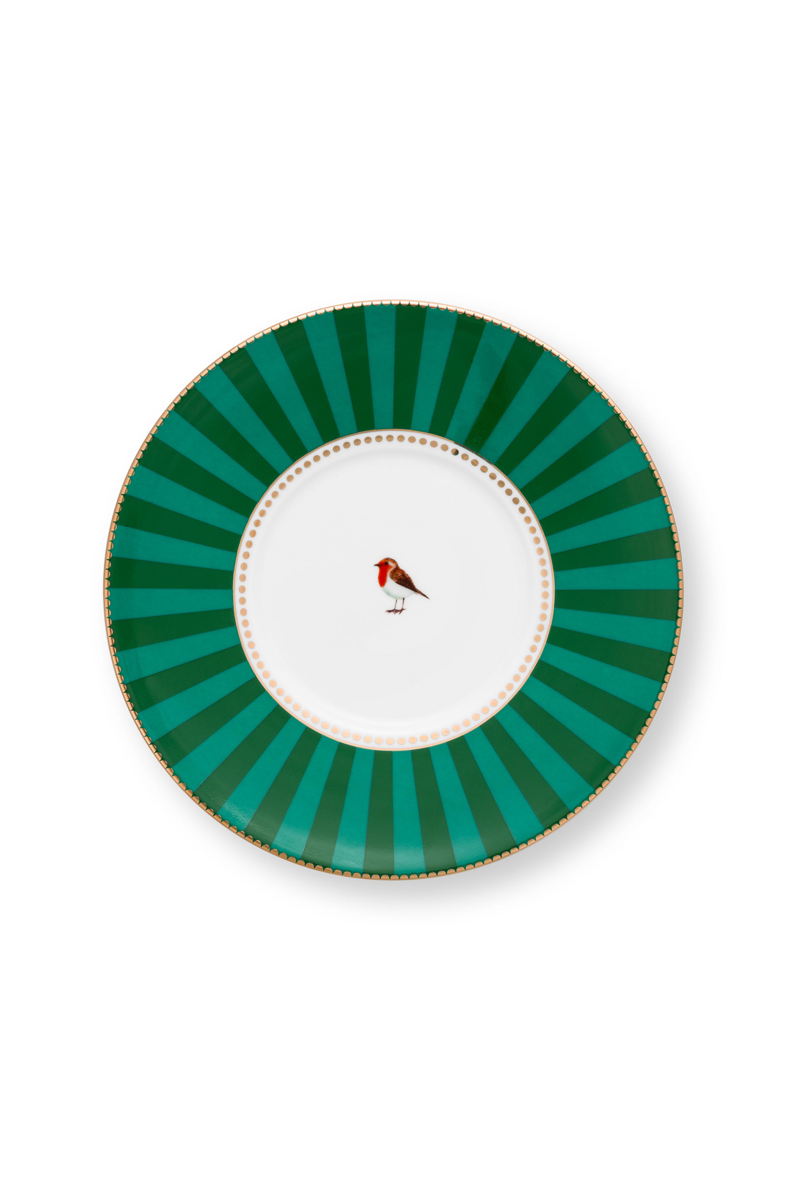 Taza y Platillo Love Birds Medallion Green - Unity Stores